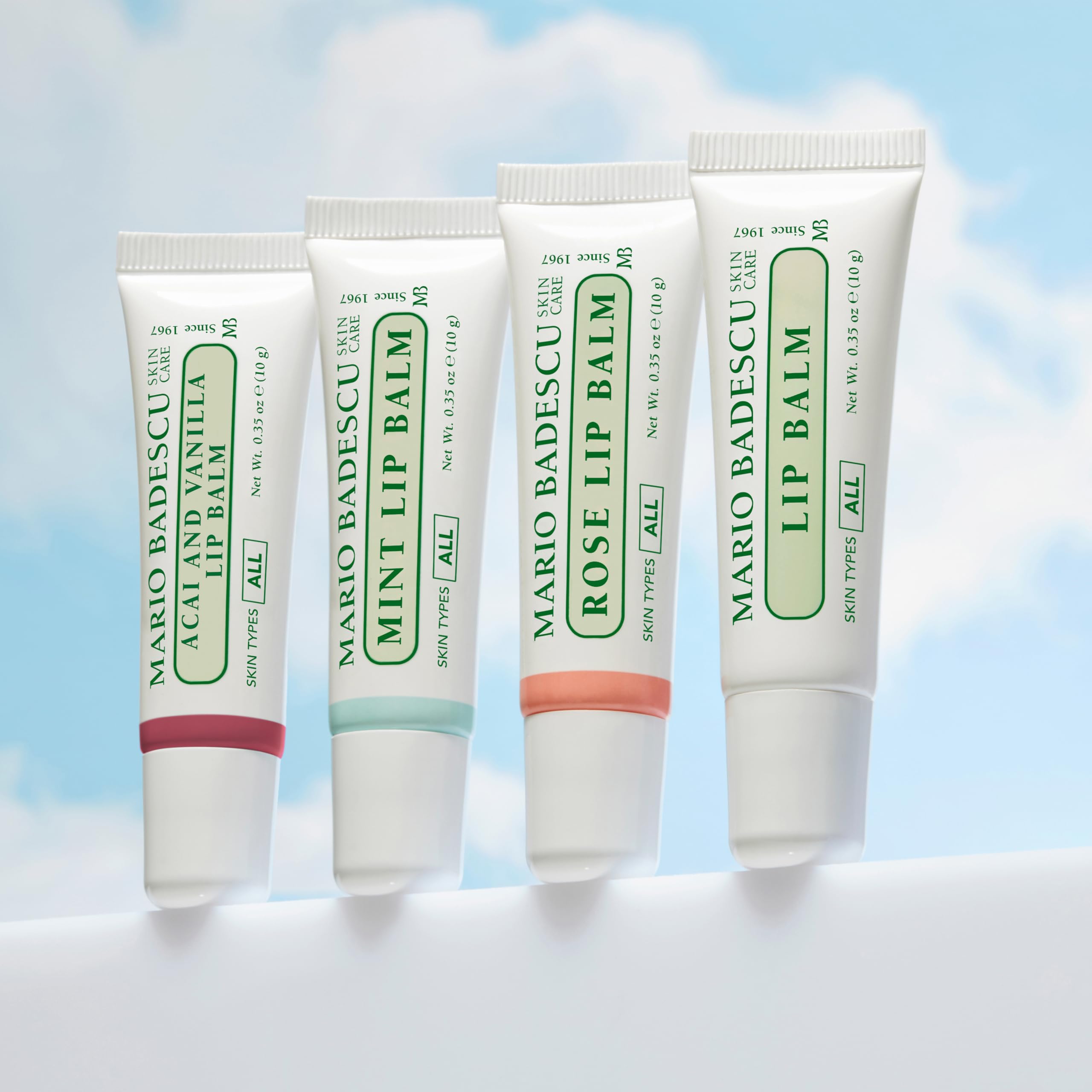 Mario Badescu Moisturizing Mint Lip Balm for Dry Cracked Lips, Infused with Coconut Oil and Shea Butter, Ultra-Nourishing Care for Soft, Smooth, and Supple Feel, 0.35 Oz