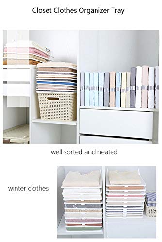 SXYLOB Clothes Organizer Tray 10 layer, T Shirt Clothing Folding Storage Shelf Rack Wardrobe Closet Divide Partition Stacking Board (NO.A3)