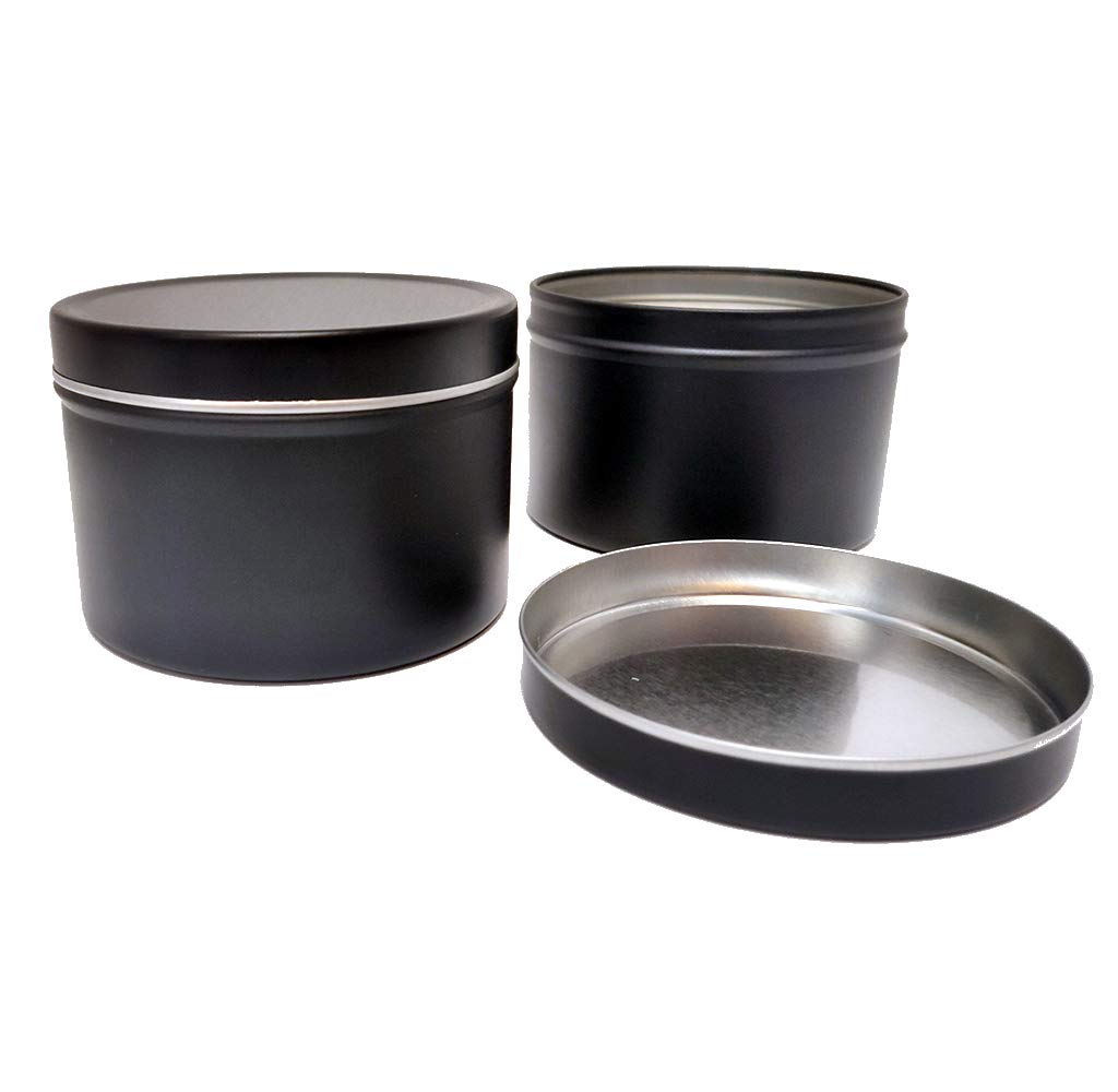 8 oz Tins Matte Black (12 Pack)