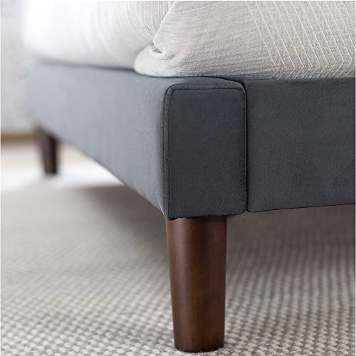 ZINUS Charlotte Upholstered Platform Bed Frame, Mattress Foundation, Wood Slat Support, No Box Spring Needed, Easy Assembly, Queen