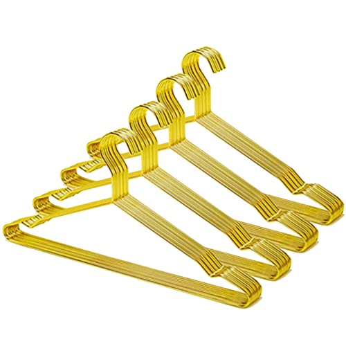 Besser 20Pack Gold Wire Hangers, 17 inch Strong Gold Metal Hangers,Suit Coat Gold Iron Hangers for Clothes