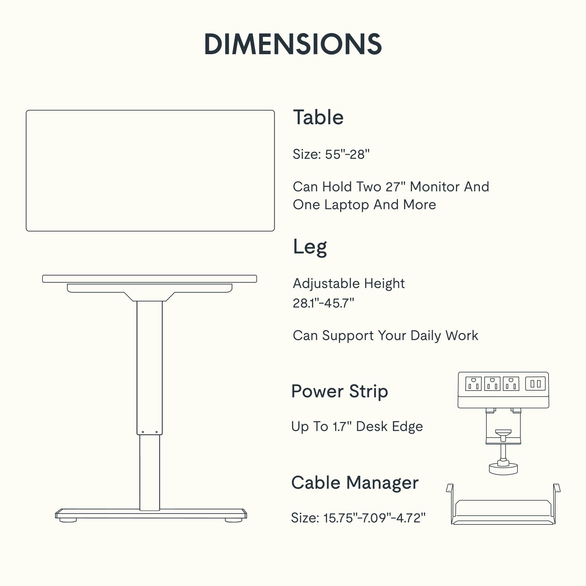 FLEXISPOT EN2 Whole-Piece Standing Desk, 55 x 28 Electric Stand Up Height Adjustable Desk (White Frame + 55" Maple Top, 2 Packages)
