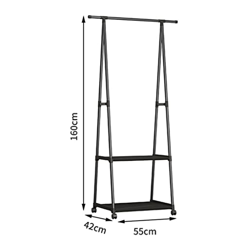 DOUBAO Floor Clothes hat Rack Storage Household Bedroom Clothes Storage Rack Clothes Rack with Wheels