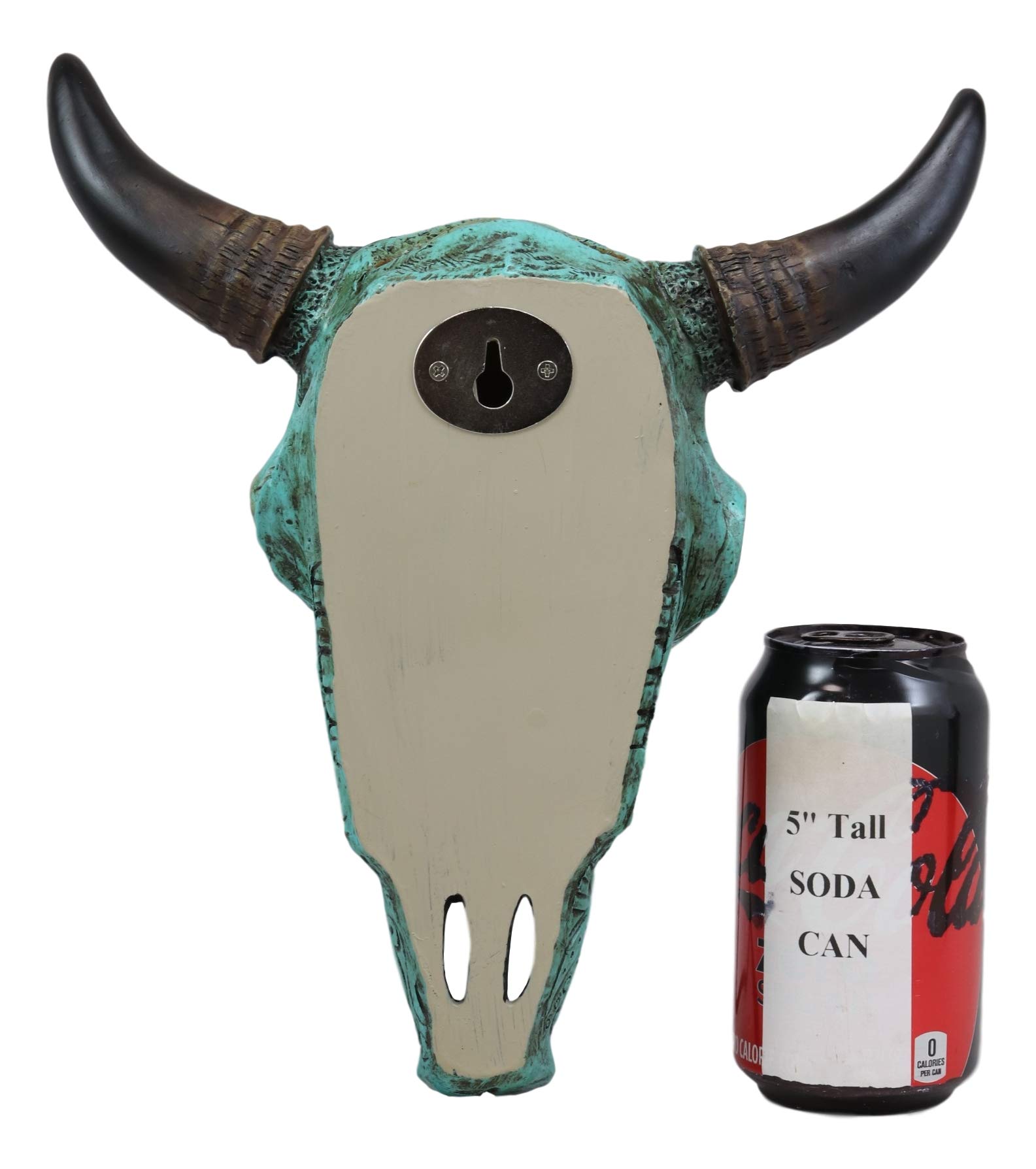 Ebros 10" Wide Western Southwest Steer Bison Buffalo Bull Cow Horned Skull Head Turquoise Silver Heart With Scroll Lace Design Wall Mount Decor Native Indian Sacred Animal Totem Bust Skulls