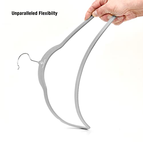 Velvet Hangers, Sturdy and Space Saving Hanger. Grey (Charcoal). 50 Pack