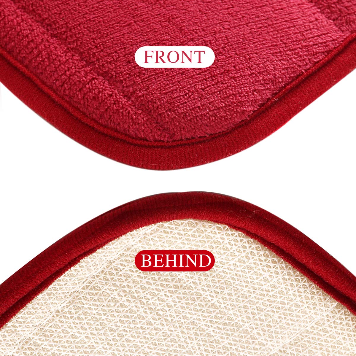 RED，Memory Foam Bath Mat Large Size 24 by 16 Inches, Comfortable, Soft, Maximum Absorbent, Non-Slip, Thick, Easier to Dry for Bathroom Floor Rug,