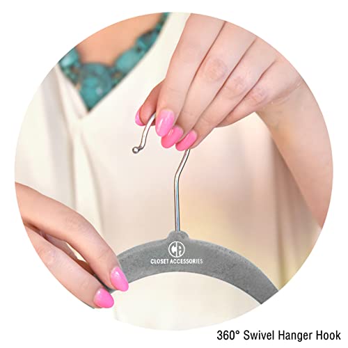 Velvet Hangers, Sturdy and Space Saving Hanger. Grey (Charcoal). 50 Pack