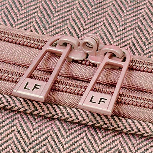 LONDON FOG Newcastle Softside Expandable Spinner Luggage, Rose Charcoal Herringbone, Checked-Medium 24-Inch