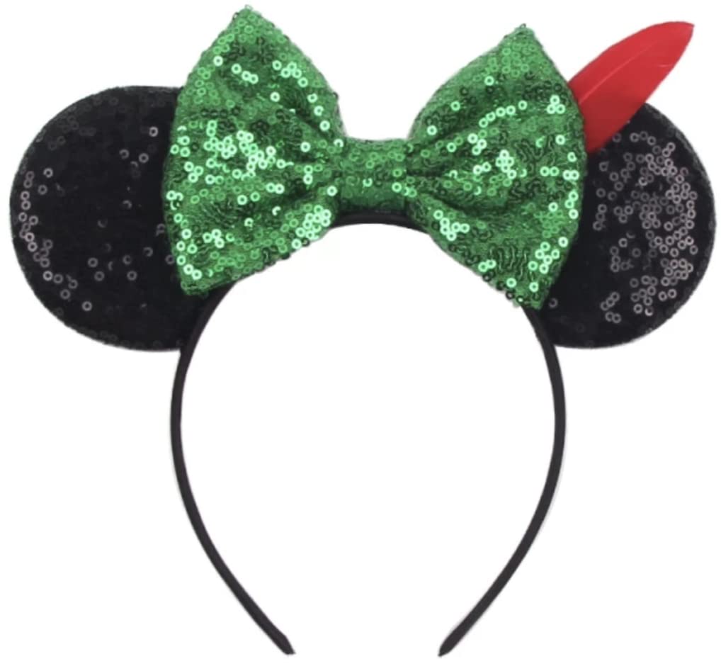 CLGIFT Neverland Mickey Ears, Rainbow Sparkle Mouse Ears, Classic Red Sequin Minnie Ears - Whimsical Ear Designs