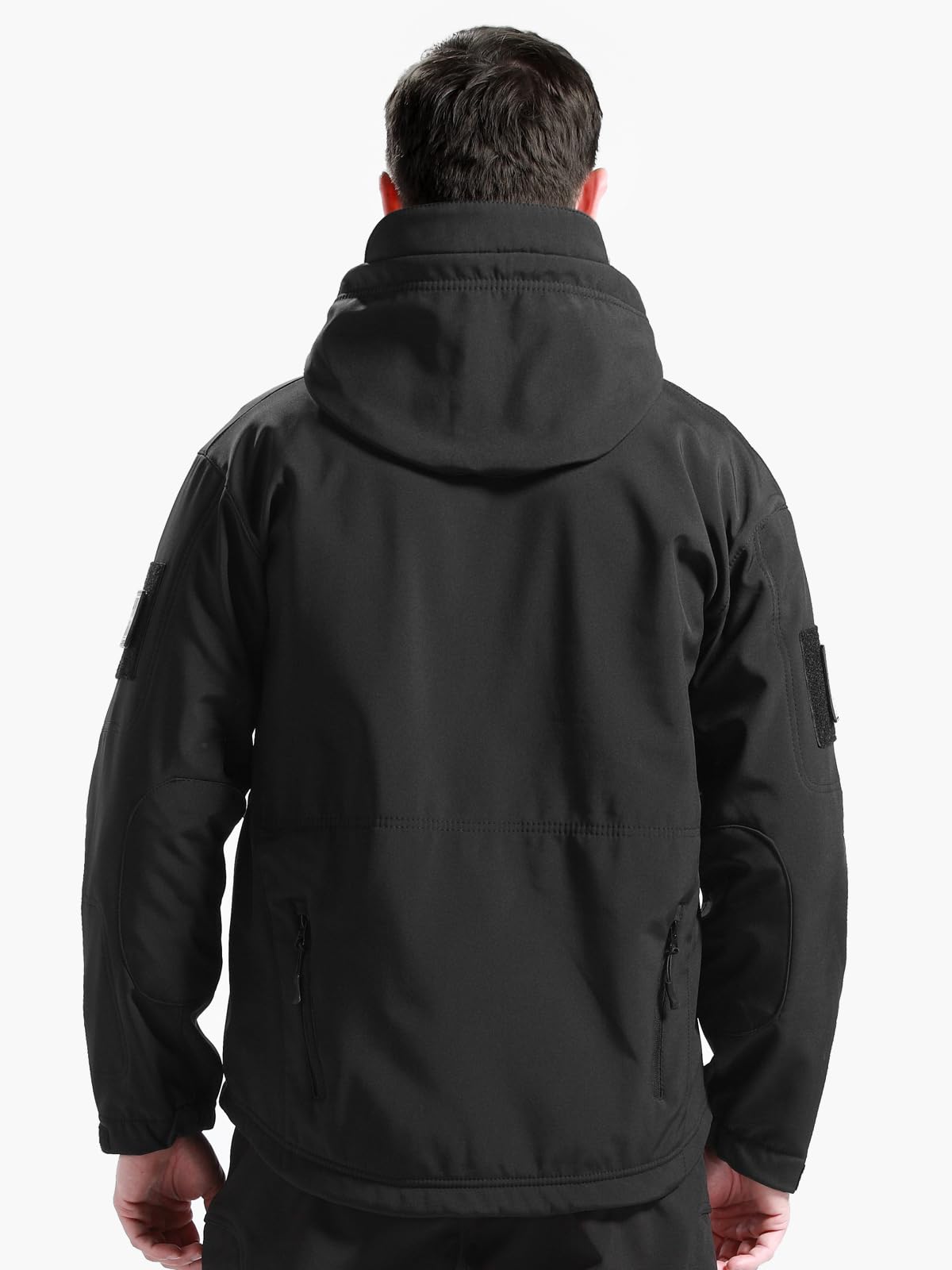 FREE SOLDIER Men's Outdoor Waterproof Soft Shell Hooded Military Tactical Jacket (Black XX-Large/US)