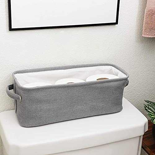 Juvale Grey Fabric Bathroom Storage Bin (16 x 6 x 5.5 Inches)