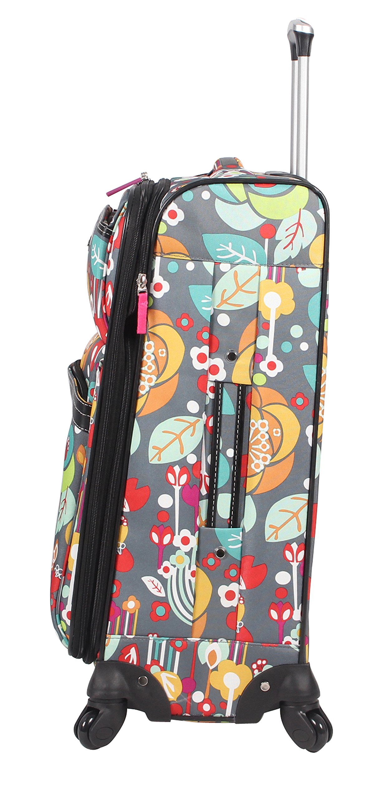 Lily Bloom Luggage 3 Piece Softside Spinner Suitcase Set Collection (Bliss)