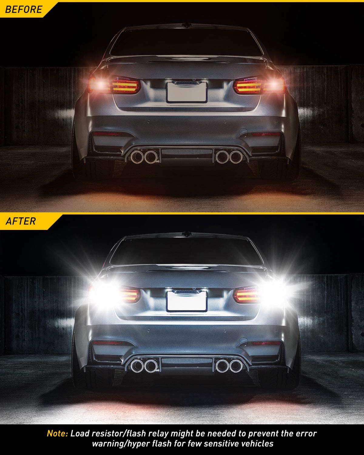 AUXITO Upgraded 7440 7443 LED Bulbs for Reverse Lights T20 7441 7444 LED Replacement Light Kit for Backup Tail Brake Signal Parking DRL Lights, 6000K Xenon White