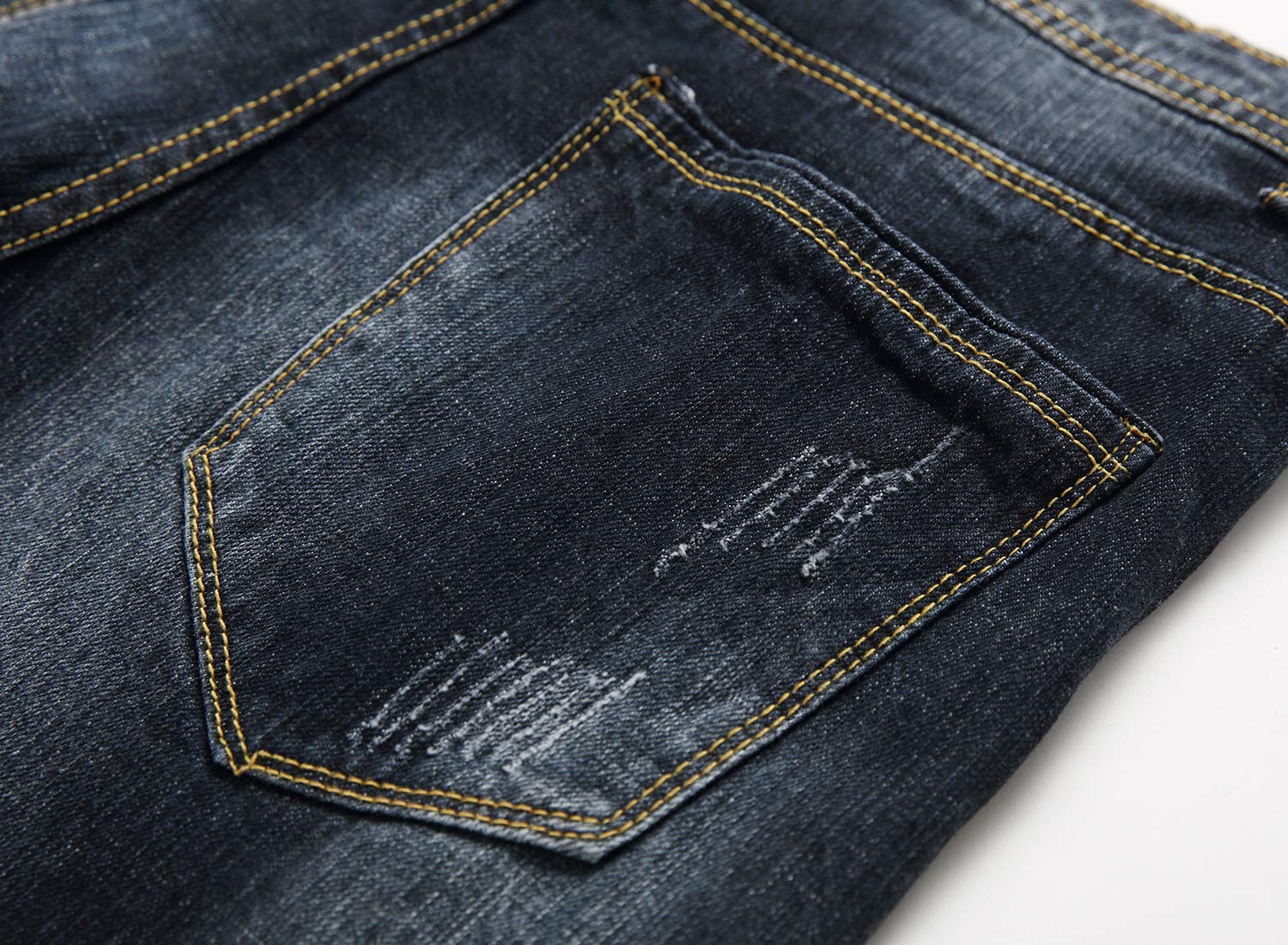 Men's Fashion Skinny Fit Ripped Distressed Stretch Comfy Washed Denim Jeans,553,36