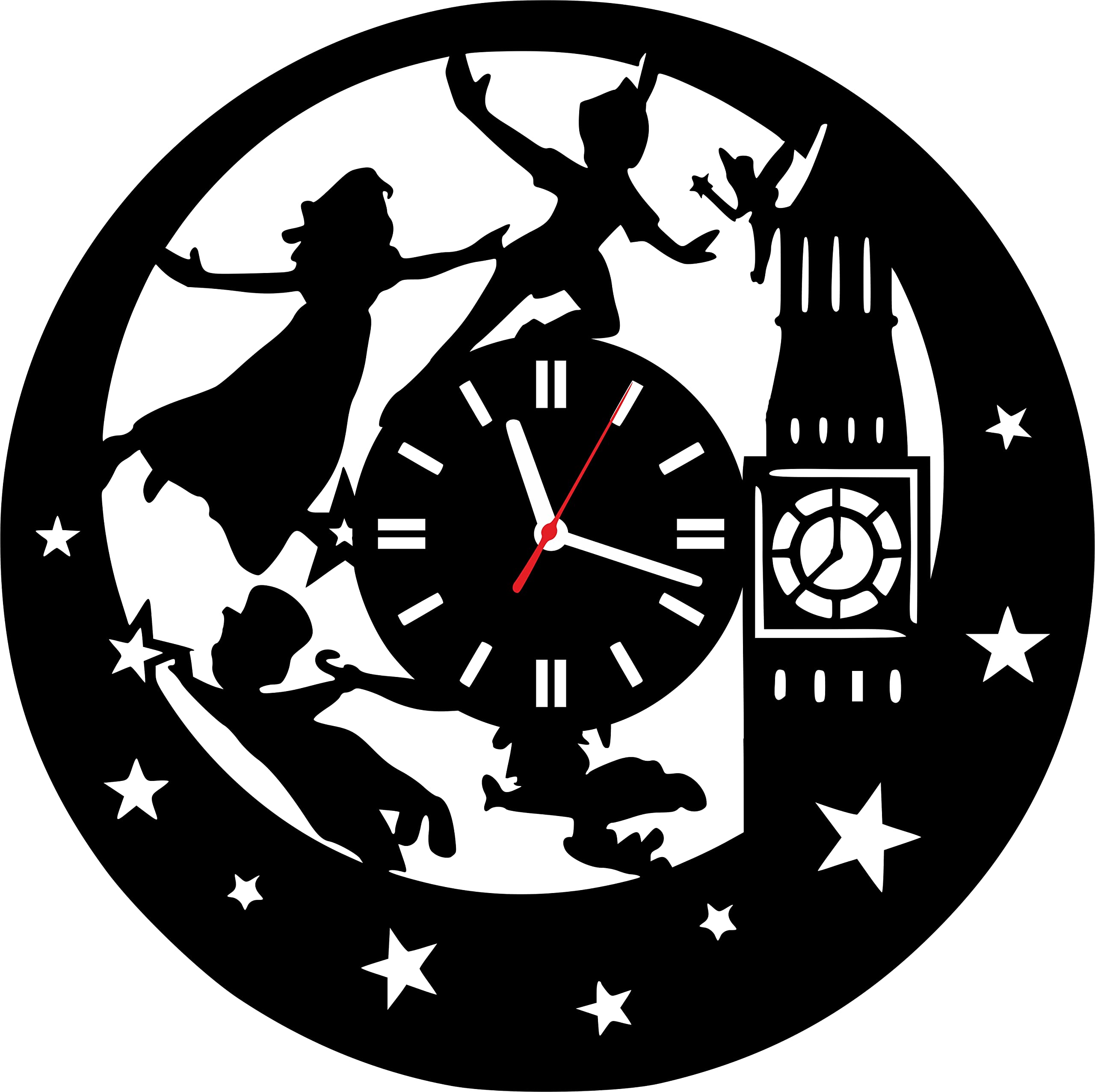 Lovelygift4you Absolutely Unique Gift Wooden Wall Clock Christmas for Kids Boys Girls Room Decorations Baby Shower Movie Party Supplies Bedding Poster Women Collectibles not Vinyl