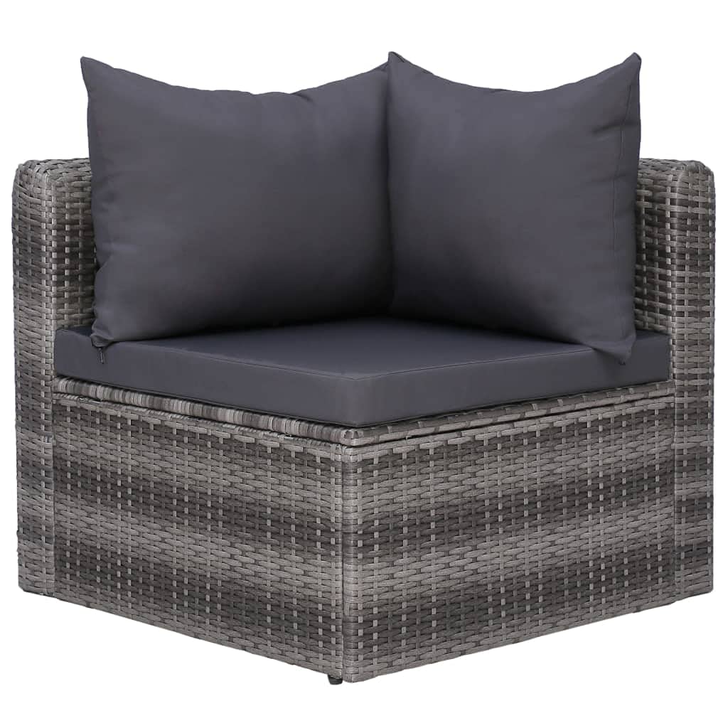 vidaXL 3 Piece Patio Sofa Set - Stylish and Practical Design with Weather-Resistant PE Rattan and Powder-Coated Steel Frames, Set Includes Cushions