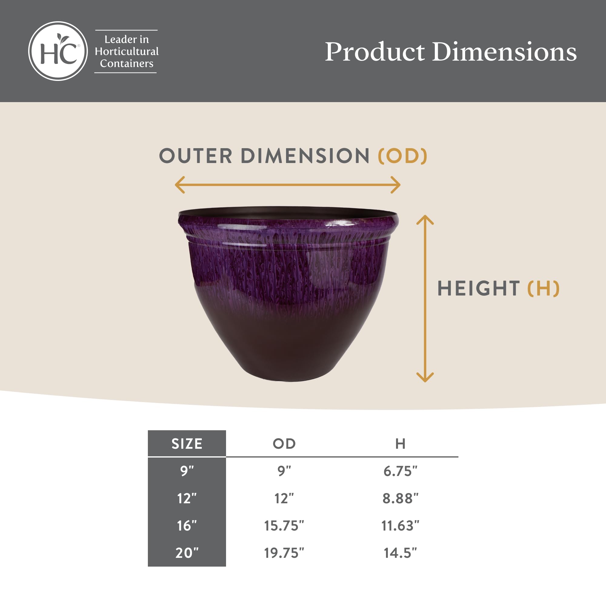 The HC Companies 9 Inch Pizzazz Decorative Round Planter - Lightweight Premium Resin Plant Pot with a Ceramic Look for Indoor Outdoor Use, Admiral Blue
