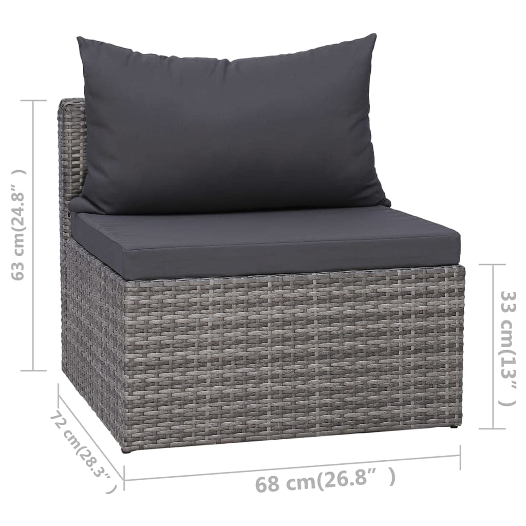 vidaXL 3 Piece Patio Sofa Set - Stylish and Practical Design with Weather-Resistant PE Rattan and Powder-Coated Steel Frames, Set Includes Cushions
