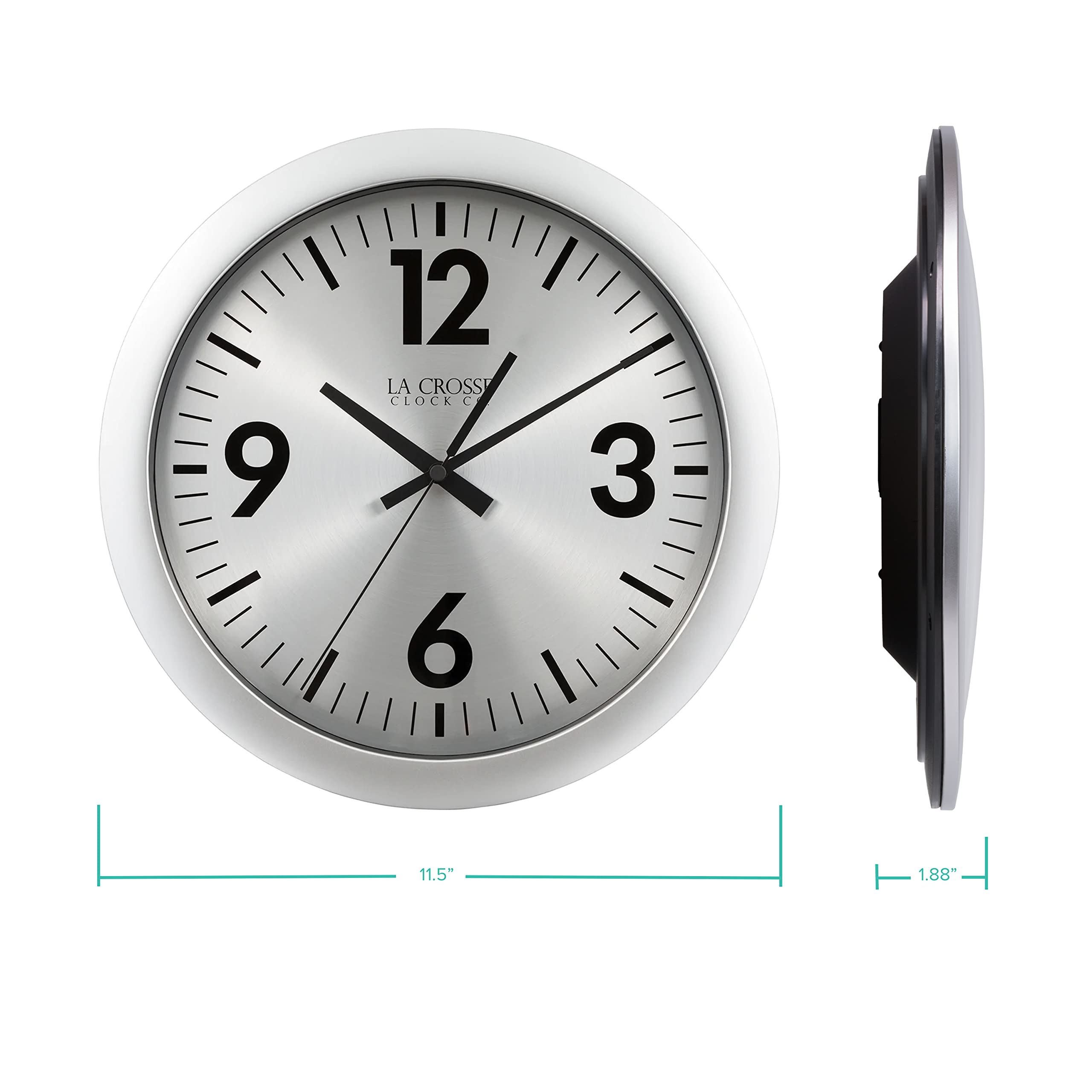 La Crosse Technology 11.5" Jett Silent Sweeping Quartz Analog Wall Clock - 404-3229