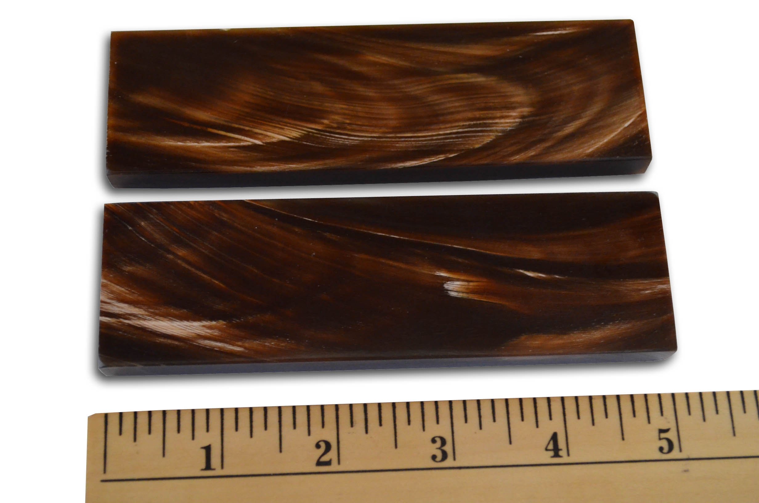 5 inch Brown Buffalo Horn Brown and White Streaks Scales Handle Set Pair Handles Material for Knife Making Blanks Blades Knives Custom