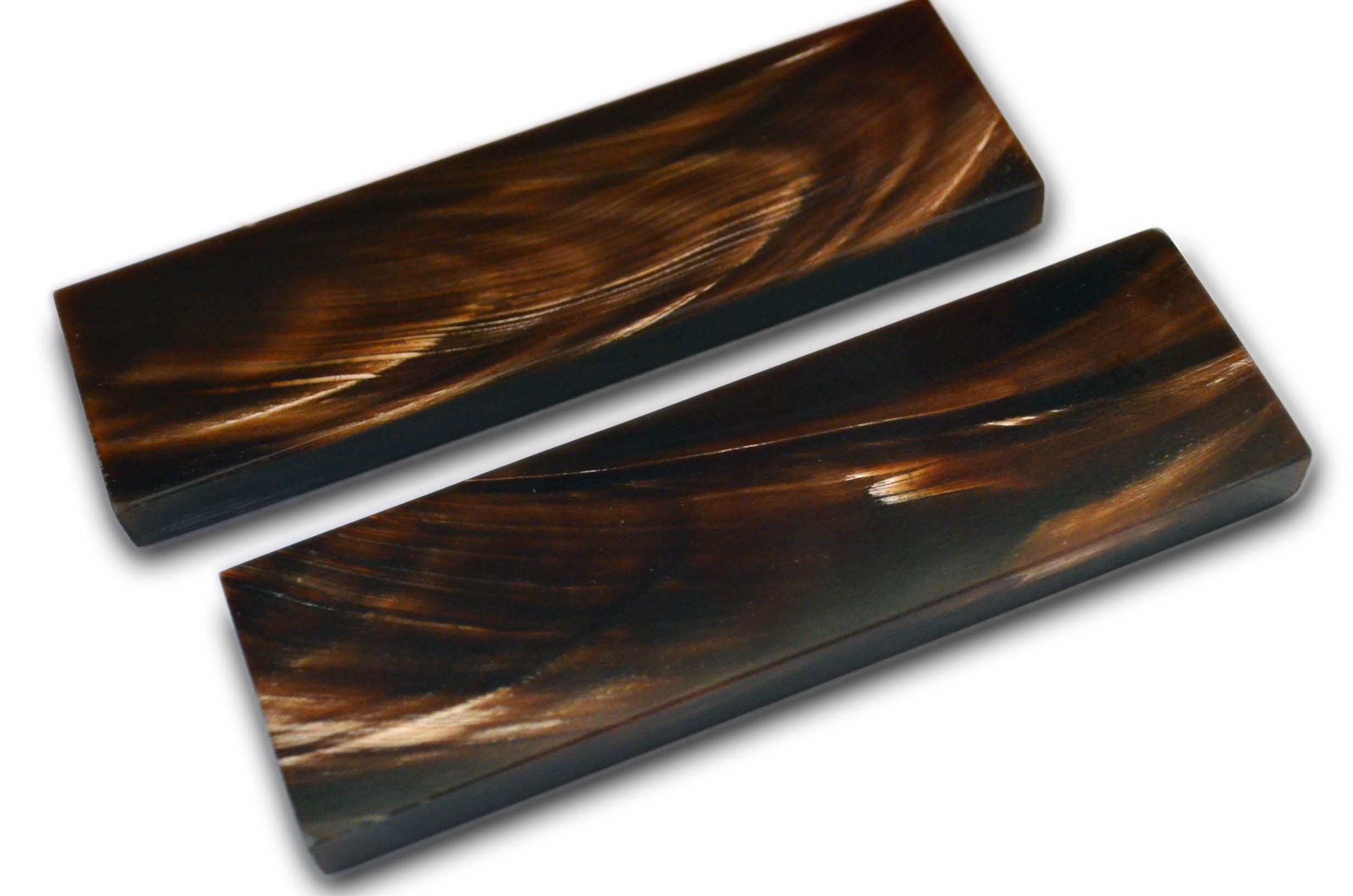 5 inch Brown Buffalo Horn Brown and White Streaks Scales Handle Set Pair Handles Material for Knife Making Blanks Blades Knives Custom