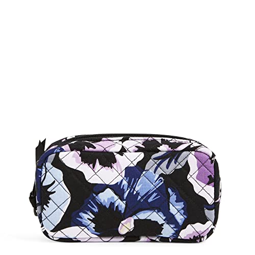 Vera Bradley Women's Cotton Zip-around Essential Oil Case, Plum Pansies - Recycled Cotton, One Size