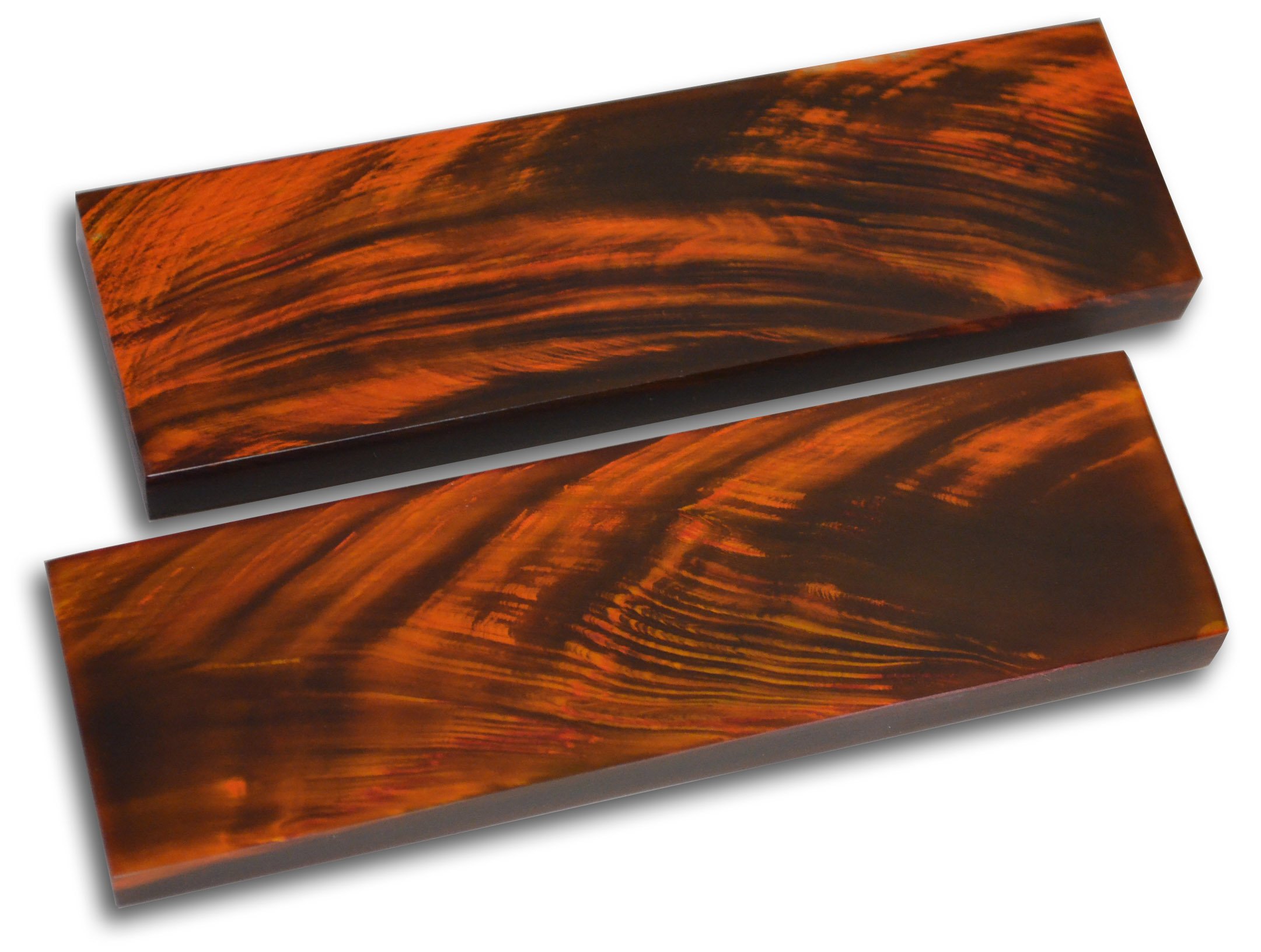 Whole Earth Supply 5 inch Black Buffalo Horn Red Streaks Handle Scales Set Pair Handles Material for Knife Making Blanks Blades Knives Custom