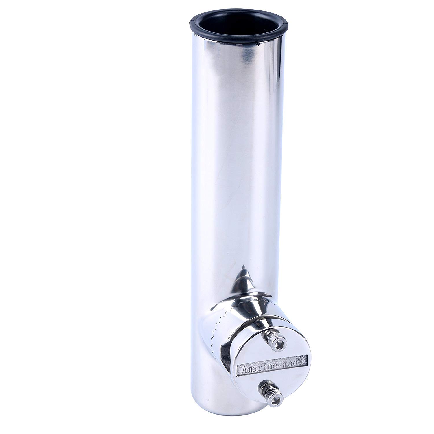 Amarine Made 4Pcs Lower Clamp Fishing Pole Rod Holder for Boat, Stainless Clamp on Fishing Rod Holder for Rails 7/8" to 1"