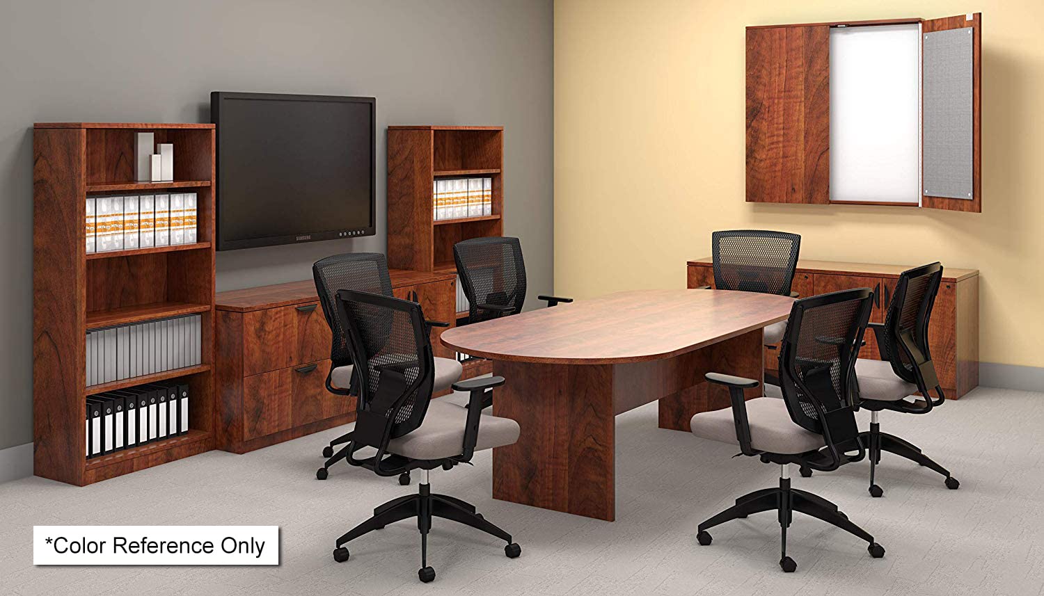 GOF 6FT, 8FT, 10FT Conference Table & Chair (G11514B) Set, Dark Cherry, Espresso, Artisan Grey, Mahogany, Walnut (6ft Table Only, Dark Cherry)