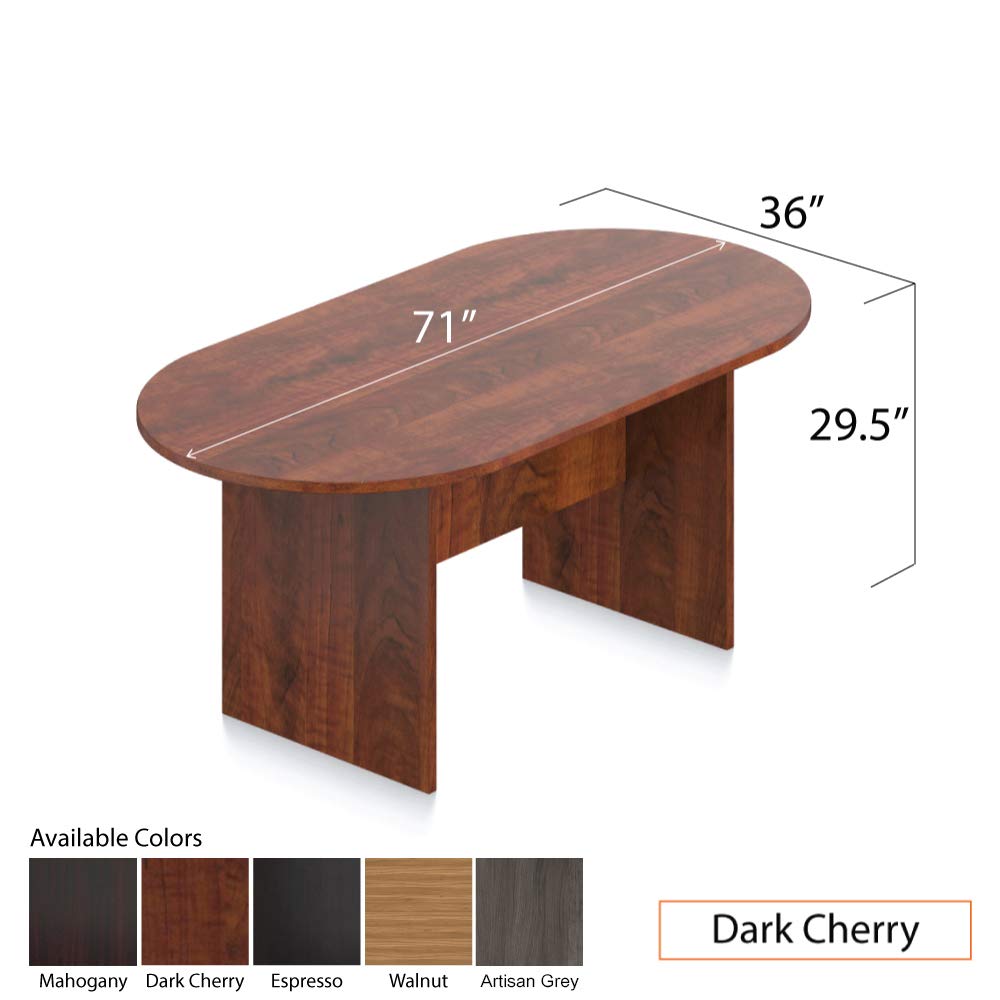 GOF 6FT, 8FT, 10FT Conference Table & Chair (G11514B) Set, Dark Cherry, Espresso, Artisan Grey, Mahogany, Walnut (6ft Table Only, Dark Cherry)