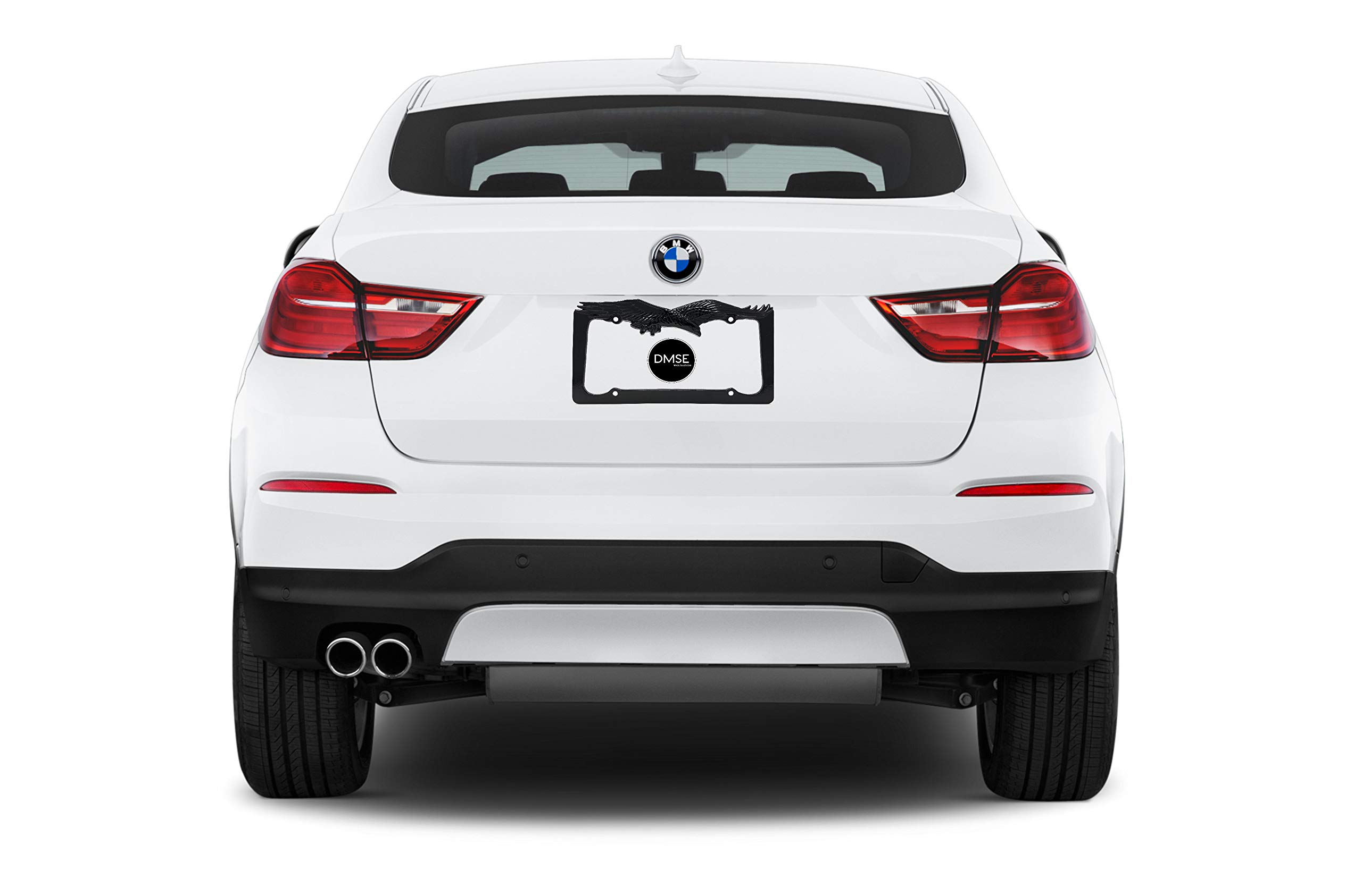 DMSE American Eagle Eagles Bird Universal Metal License Plate Frame Cool Decorative Design for Any Vehicle (Black)