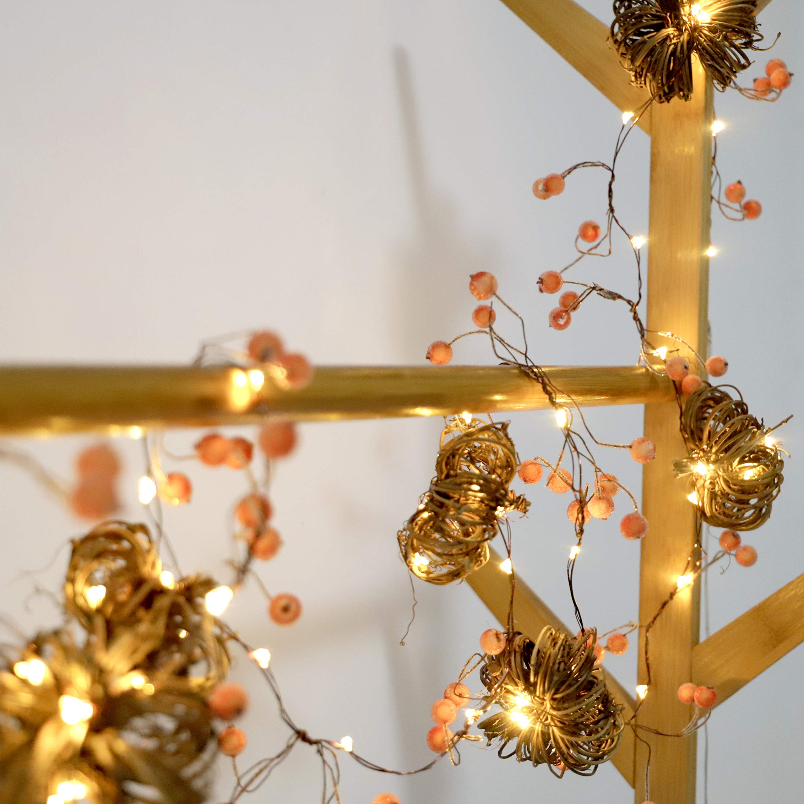 MIYA LIFE Nature Rattan Pumpkin String Lights 10FT 30LEDs - Fall Garland with Lights Battery Operated Wicker Pumpkin Lights - Perfect Autumn Lights Fall Decorations for Home (Rattan Pumpkin 1)