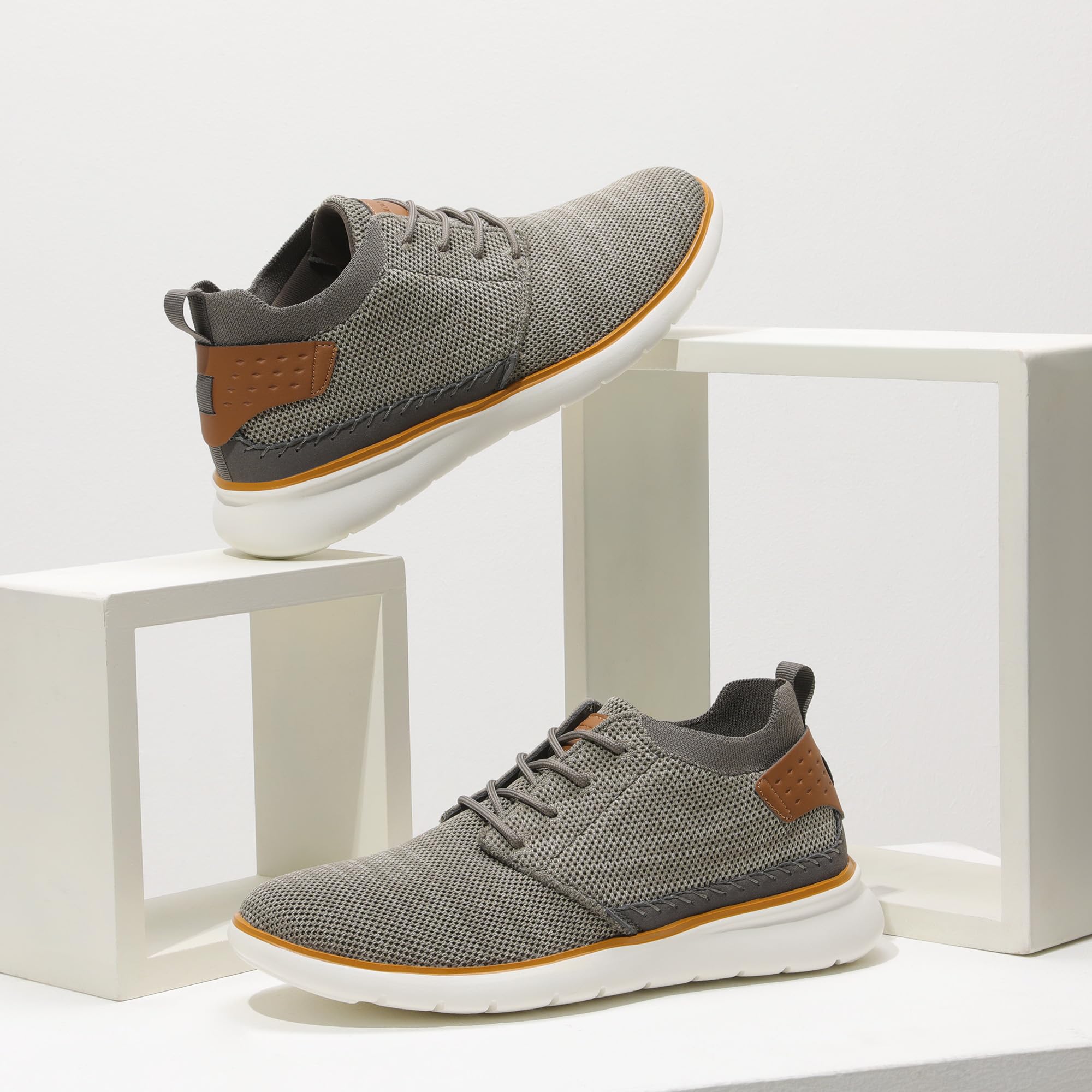 Bruno Marc Mens Mesh Fabric Fashion Sneakers Casual Oxfords Lightweight Breathable Versatile Walking Shoes, Grey - 13 (Zero-01)