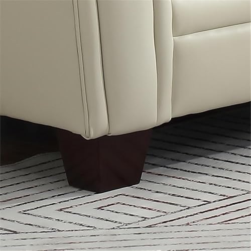 MAKLAINE 86" W Transitional Leather Tufted Fitted Back Sofa with Removable Seat Cushions, Leg Assembly Required, Seats up to 3 People, in Ivory Finish