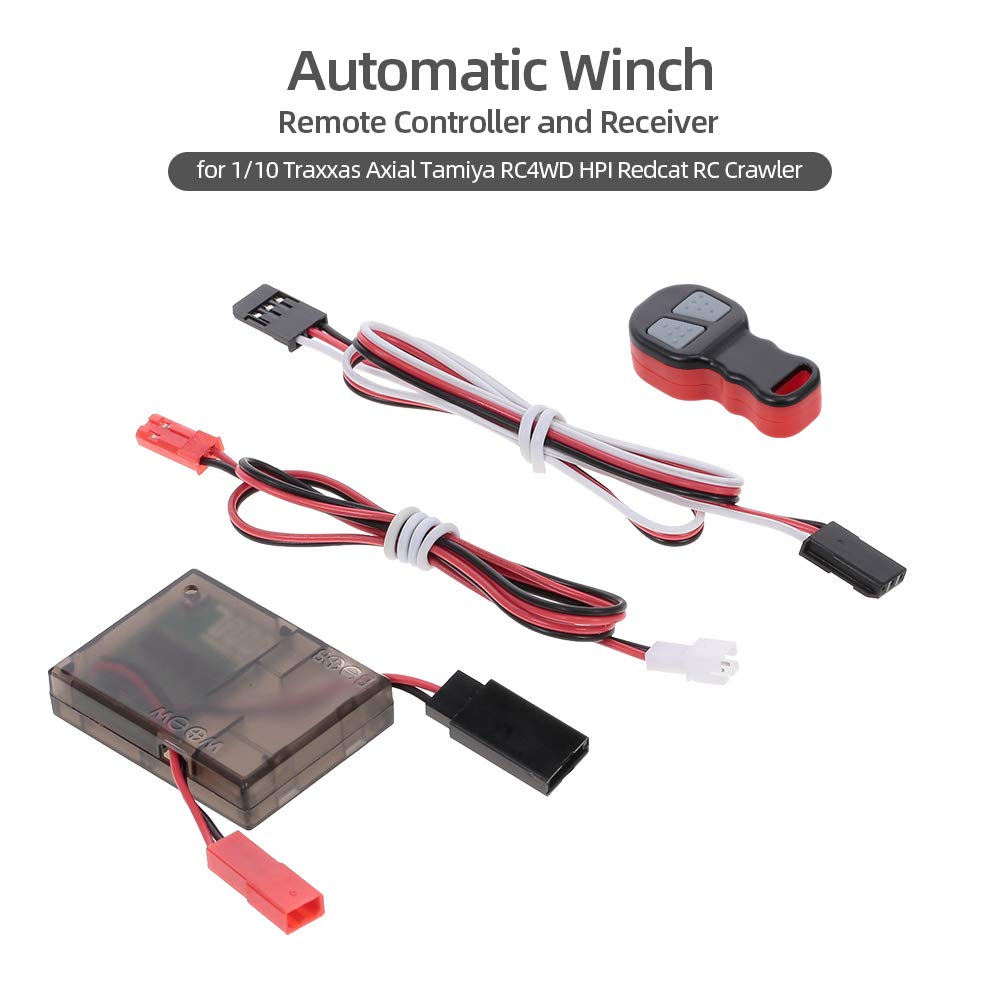 GoolRC Wireless Winch Remote Controller with Receiver Replacement for 1/10 Traxxas Axial Tamiya RC4WD HPI Redcat RC Crawler Car