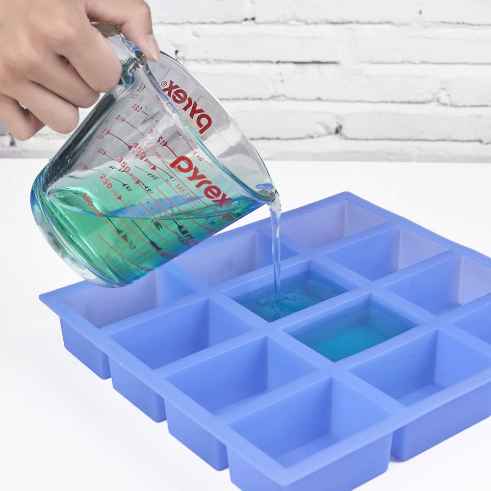 Thick Rectangle Silicone Soap Mold 4oz, 12 Bar Soap Mold for Soap Making, Thick and Durable with Flat Sides and Smooth Lines