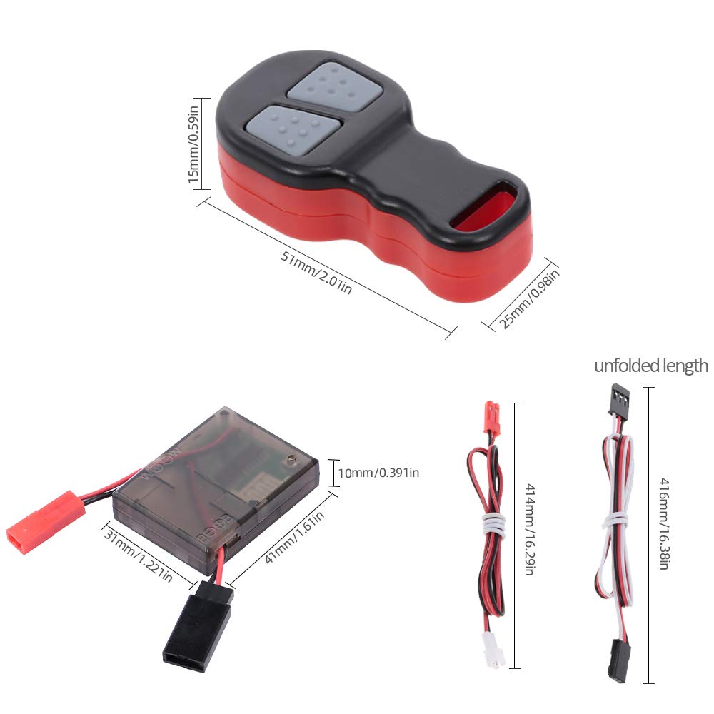 GoolRC Wireless Winch Remote Controller with Receiver Replacement for 1/10 Traxxas Axial Tamiya RC4WD HPI Redcat RC Crawler Car
