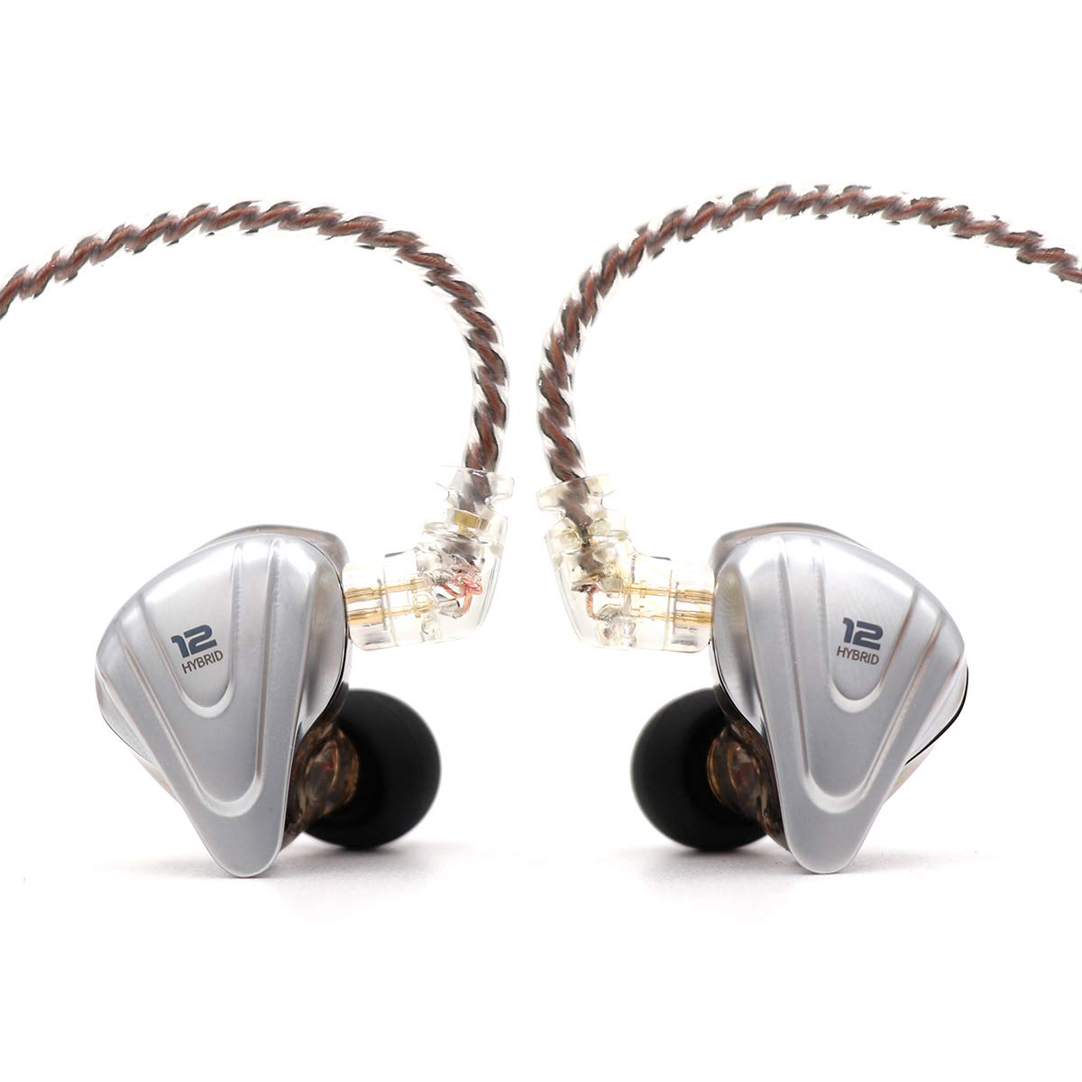 Linsoul KZ ZSX 5BA+1DD 6 Driver Hybrid in-Ear HiFi Earphones with Zinc Alloy Faceplate, Recessed 2 Pin Detachable Cable for Audiophile Musician (with Mic, Black)
