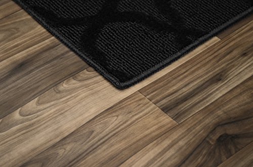 Garland Rug Sparta Non Slip Polypropylene 2 Ft. X 12 Ft. Black Area Rug- Ideal for Living Rooms & Hallways, Stylish & Durable for High-Traffic Areas