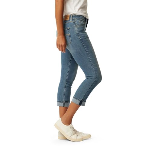 Levi Strauss Signature Gold Women's Mid-Rise Slim Fit Capris (Available in Plus Size), Blue Ice, 6