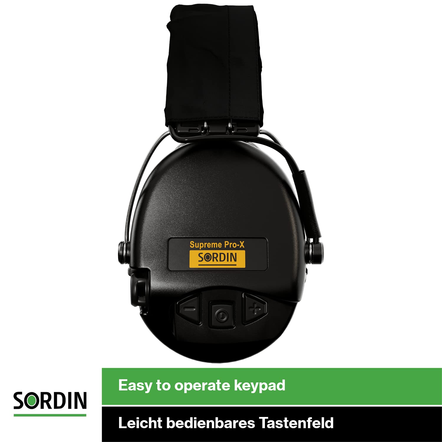 Sordin Supreme Pro-X Active Ear Defenders - Textile Band & Foam Kits - Electronic Ear Muffs (Black)