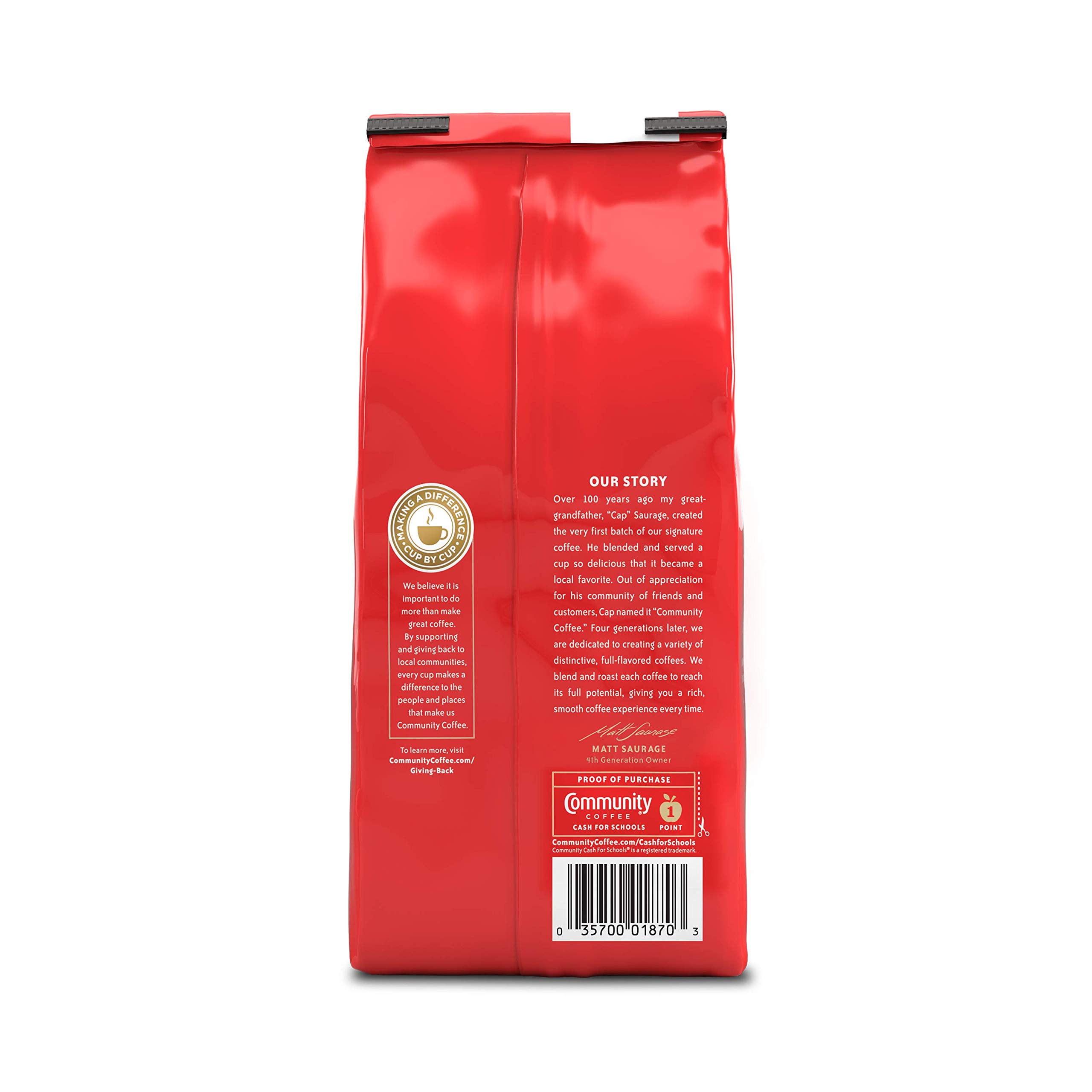 Community Coffee French Vanilla Flavored 72 Ounces, Medium Roast Ground Coffee, 12 Ounce Bag (Pack of 6)