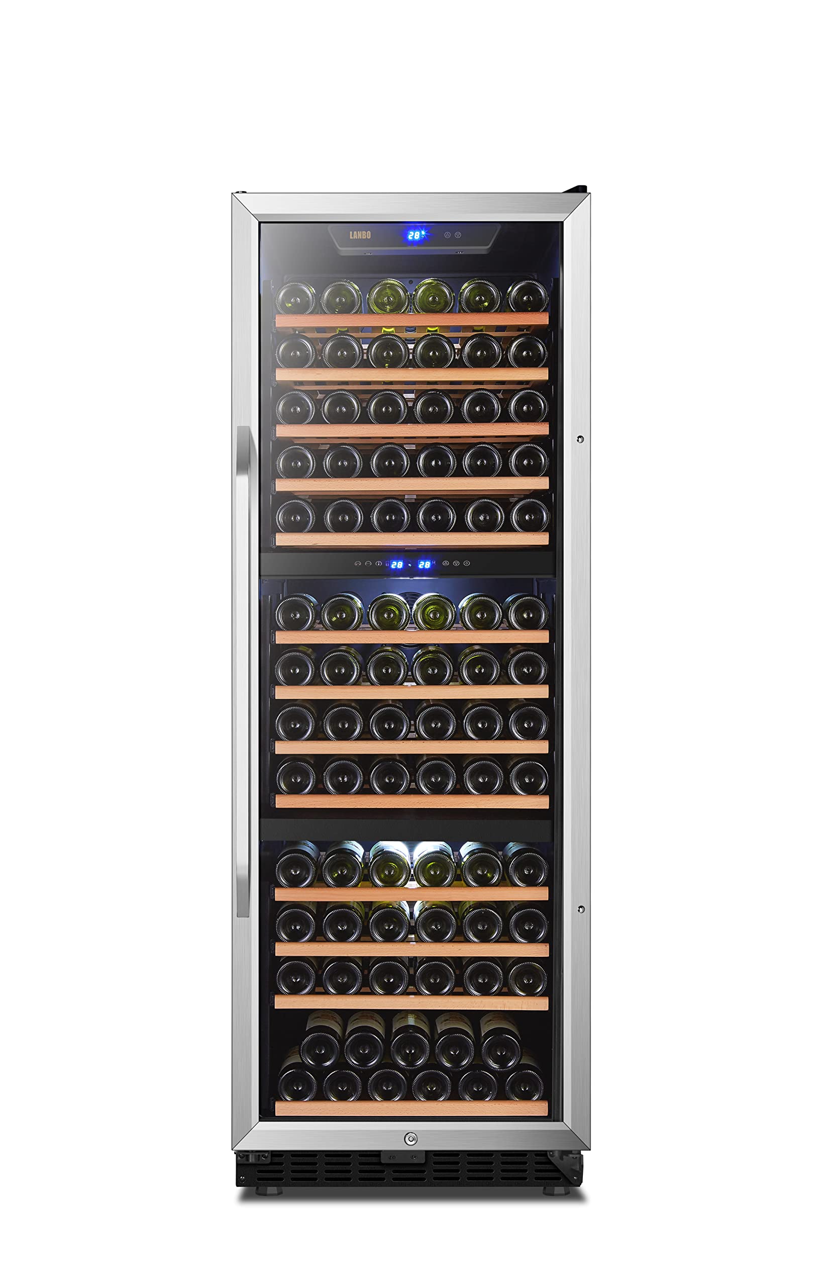 Lanbo Triple Zones Compressor Built-in Wine Cooler with Safety Lock, 149 Bottles