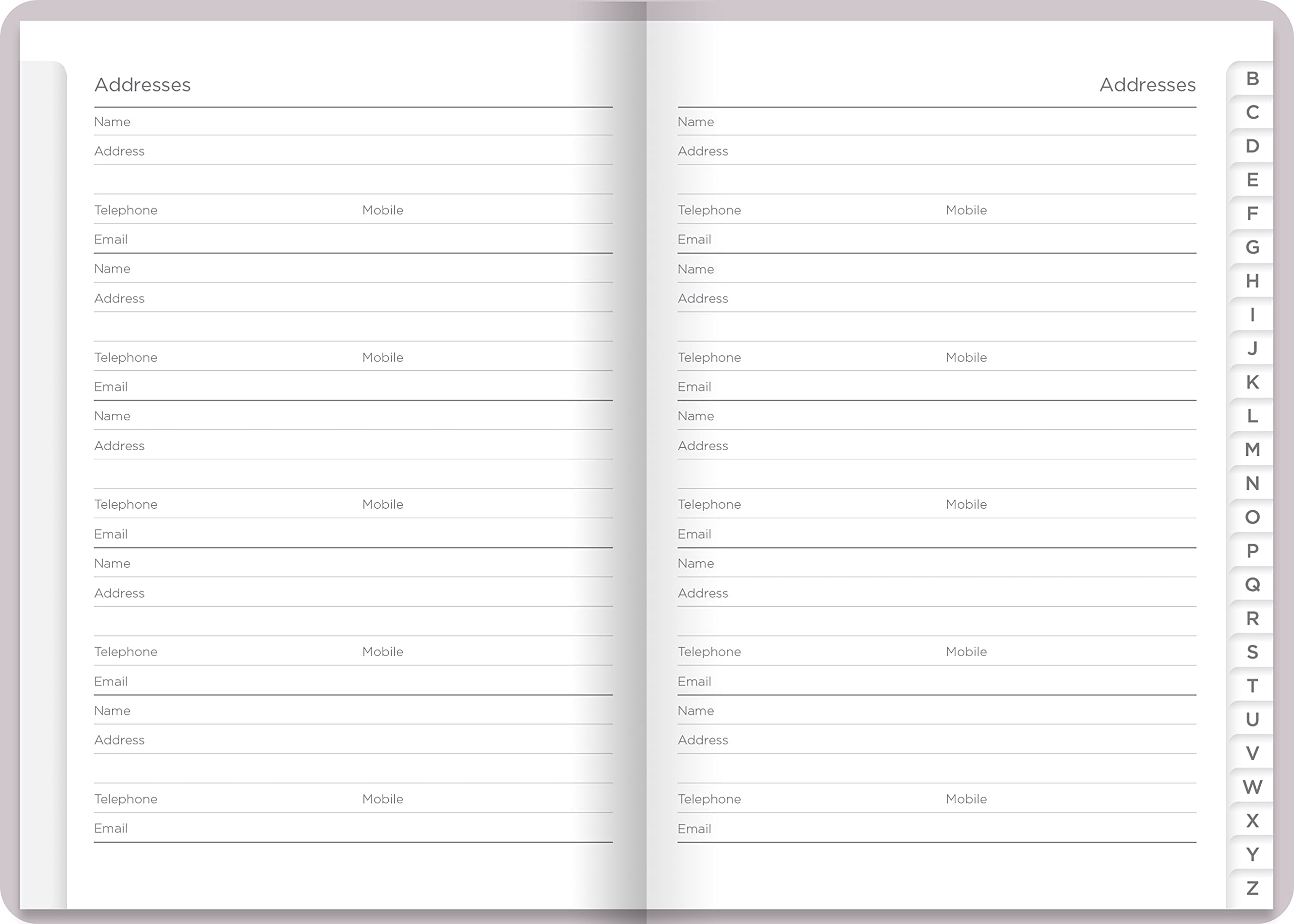 Letts Pastel A6 Address Book Stone