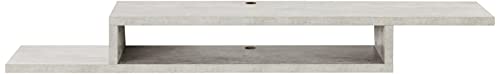Martin Furniture Asymmetrical Floating Wall Mounted TV Console, 72inch, Stone Gray, 72"