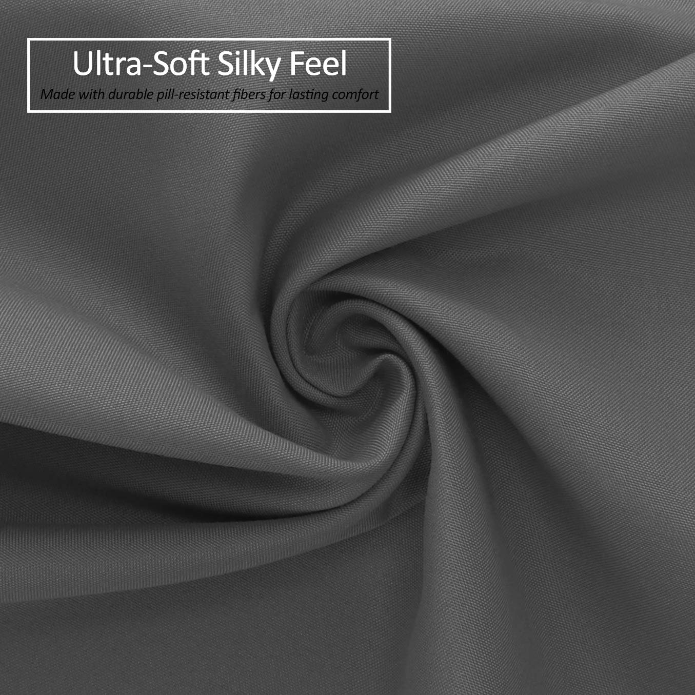 Nestl Soft Pillow Shams Set of 2 - Double Brushed Microfiber Pillow Covers - Hotel Style Premium Bed Pillow Cases, with 1.5” Decorative Flange, Standard 20"x26" - Gray