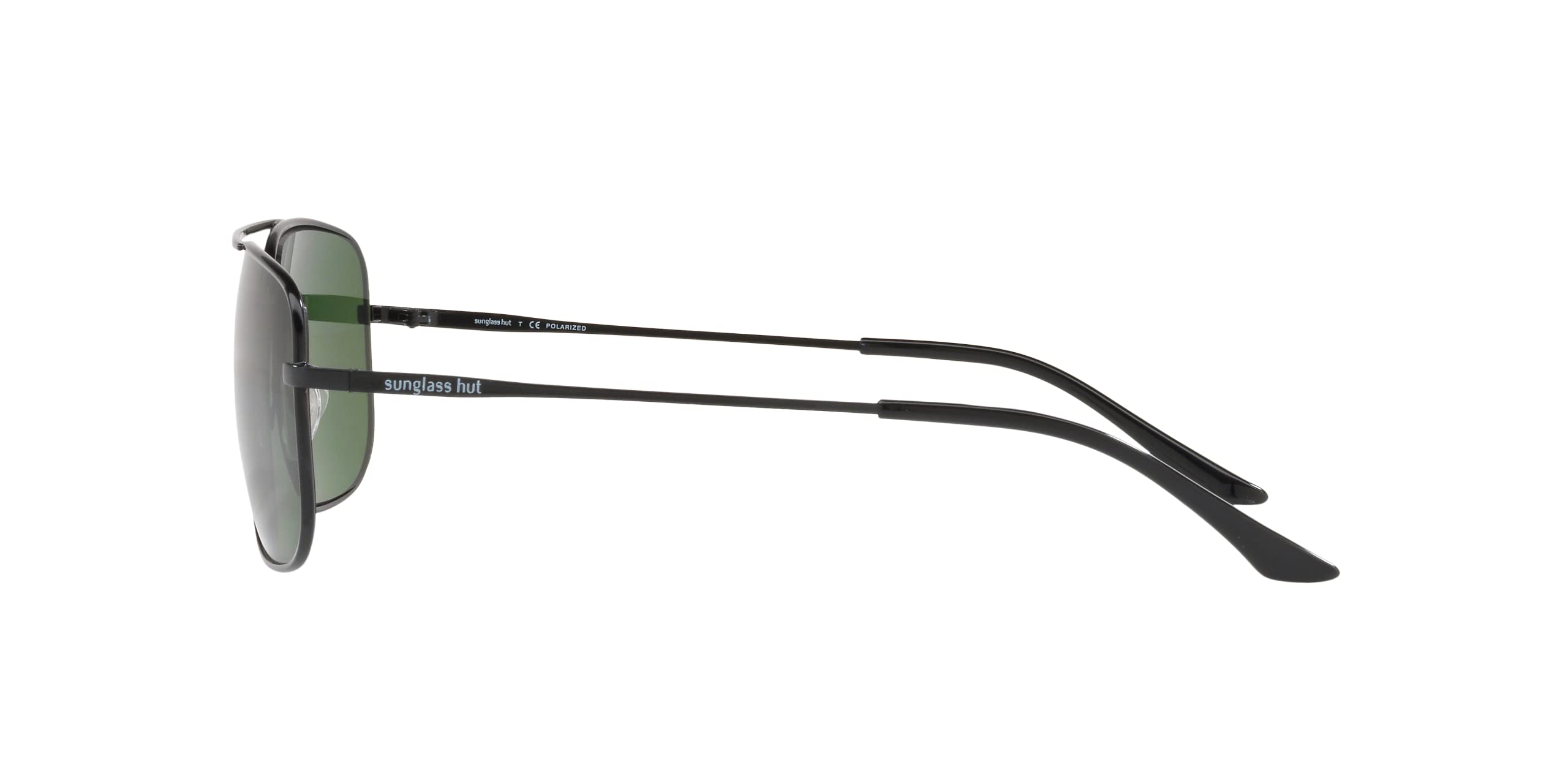 Sunglass Hut Collection Man Sunglasses Black Frame, Polarized Green Classic G-15 Lenses, 59MM