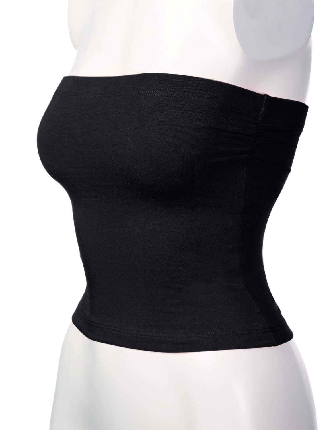 HATOPANTS Tube Crop Shapewear Tops Strapless Cute Sexy Cotton Basic Casual Black L