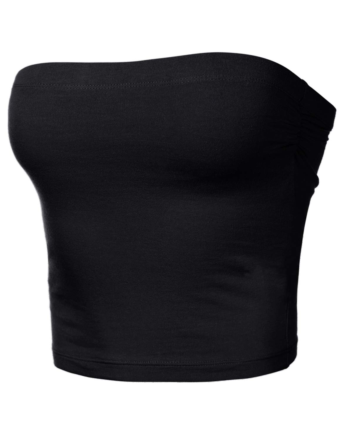 HATOPANTS Tube Crop Shapewear Tops Strapless Cute Sexy Cotton Basic Casual Black L