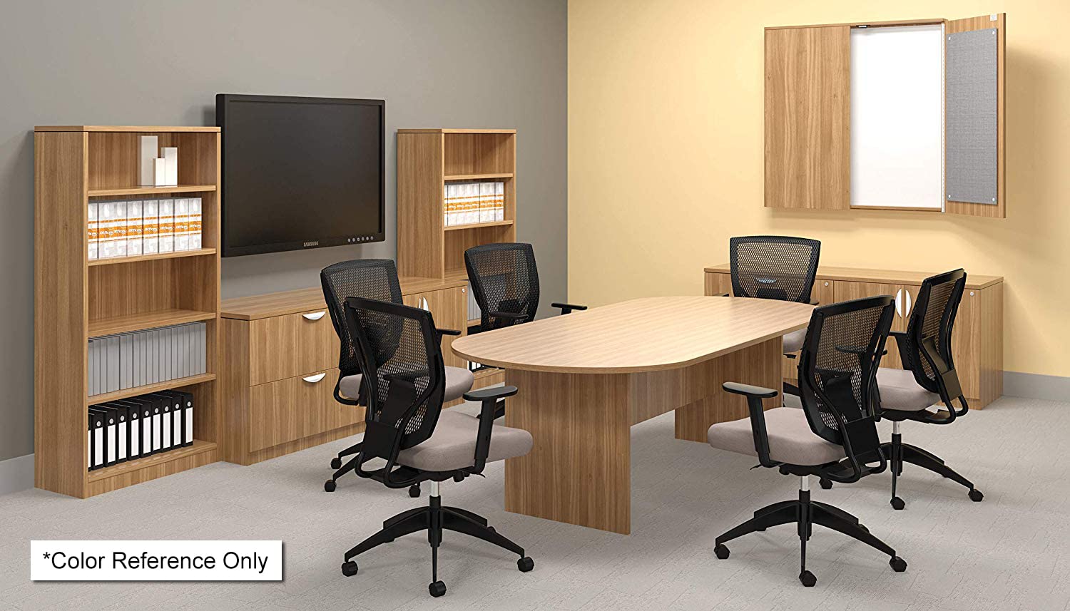 GOF 6FT, 8FT, 10FT Conference Table & Chairs (G11343B) Set, Dark Cherry, Espresso, Mahogany, Walnut, Artisan Grey (10ft Table Only, Walnut)